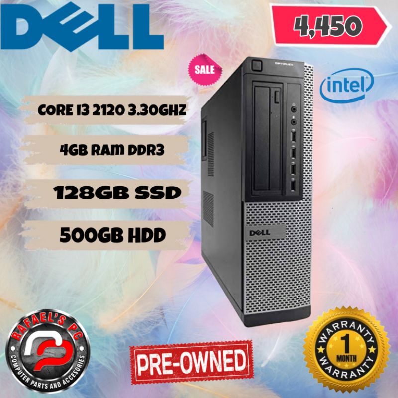 DELL 9010 SYSTEM UNIT/CPU CORE i3, 4gb ram, 128gb ssd, 500gb hdd ...