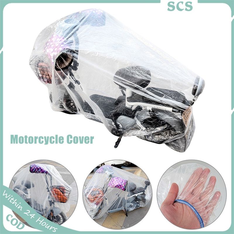 Motorcycle Cover Disposable Clear Plastic Moped Cover Waterproof ...