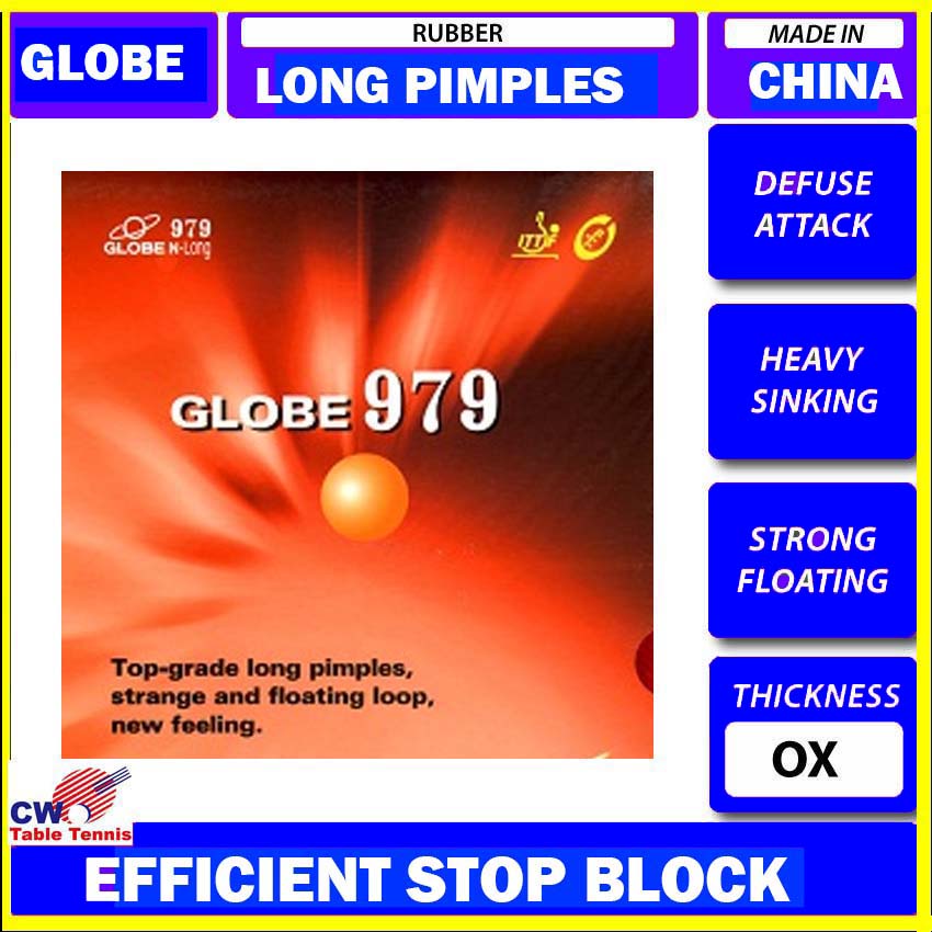 Globe 979 Pimples out Table Tennis Long Pimples Sheet PIng Pong Getah ...