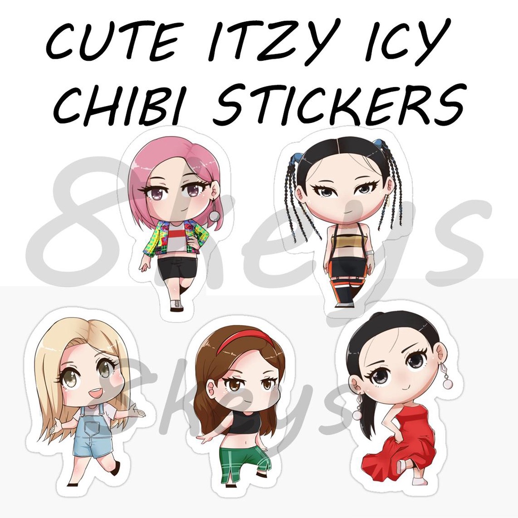 Cute Itzy ICY Chibi Sticker for Outdoor and Indoor Waterproof Fadeproof ...