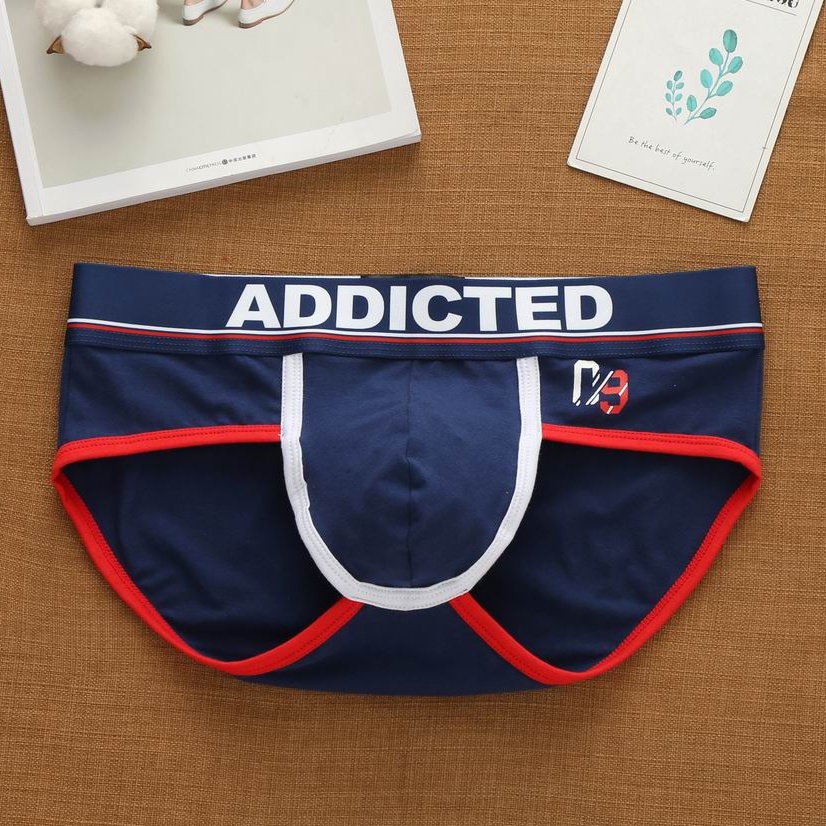 Addicted Men Plain Cotton Briefs Man Brief Underwear Boy Underpants ...