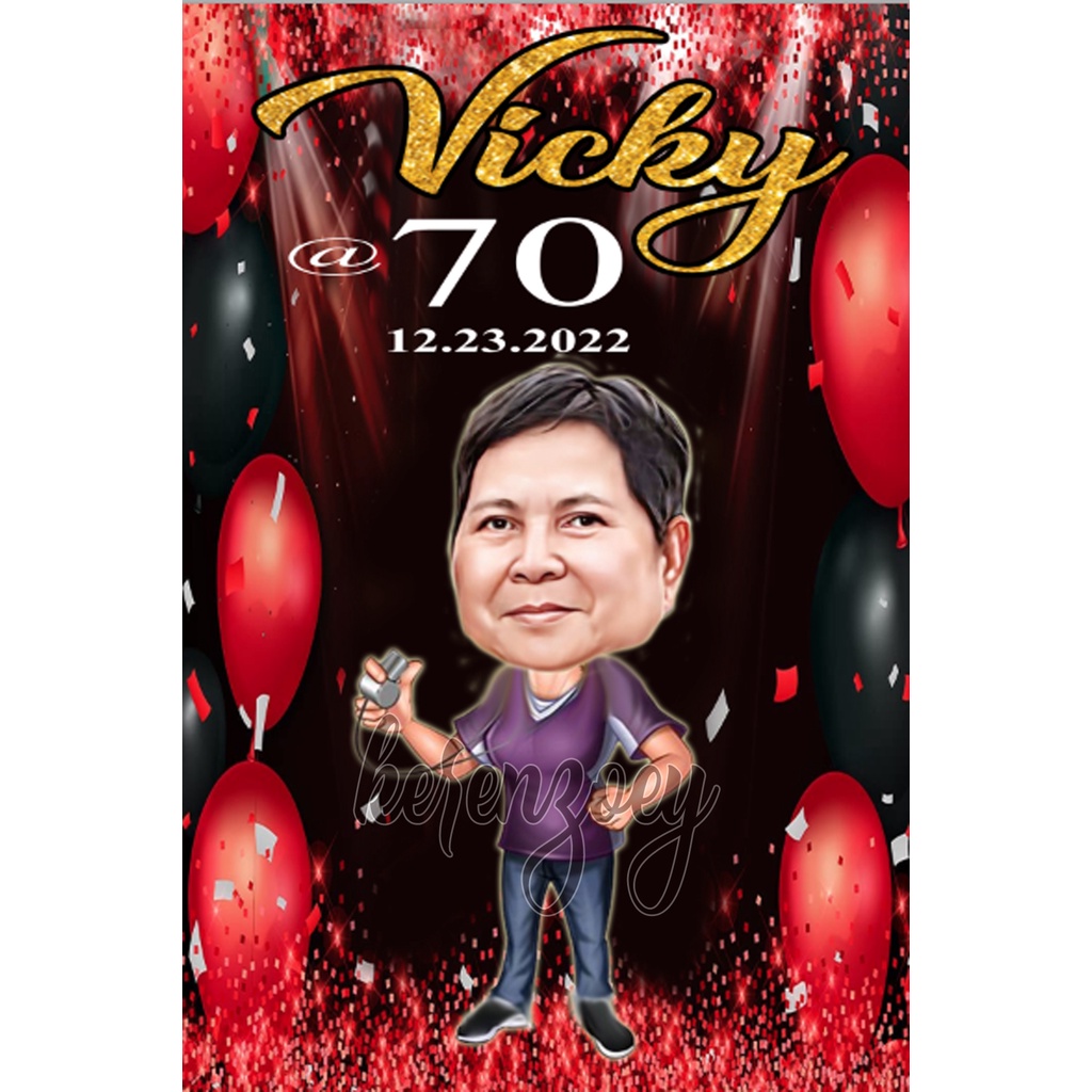 TARPAULIN FOR 70TH BIRTHDAY CARICATURE THEME | Shopee Philippines