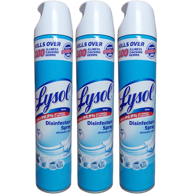 COD Set of 3 Lysol Disinfectant Spray Crisp Linen Scent 510 grams (3 ...