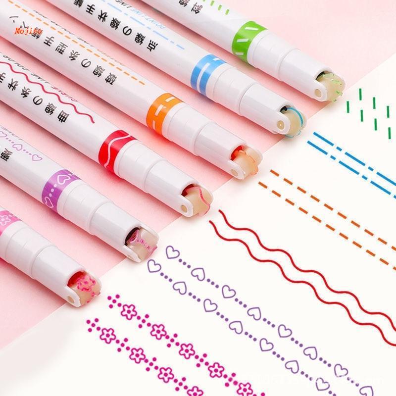 Mojito Colored Curved Pens with Roller Pen Point for Kids Coloring ...