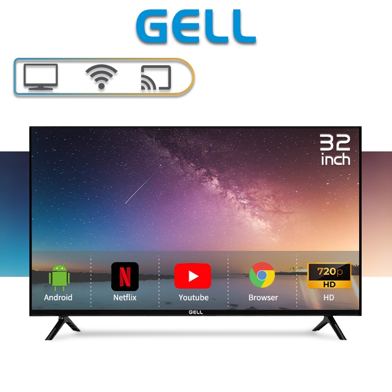 Gell Smart TV 32 INCH flat screen tv 32 inches Led Television Netflix/YouTube Ready | Shopee ...