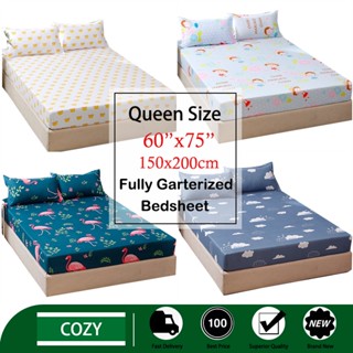 Queen Size Fitted Sheet Fully Garterized Bedsheet Cotton High Quality ...