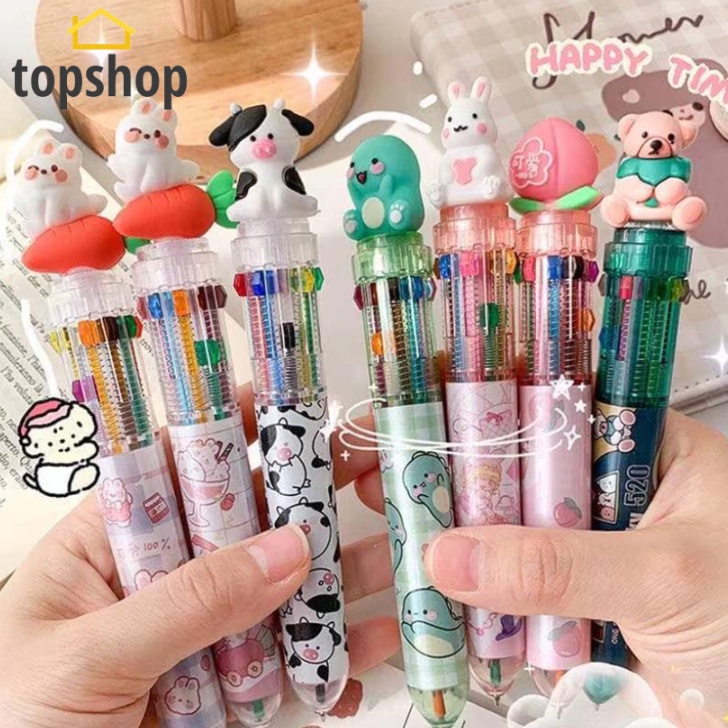TOPSHOP Cartoon Cute Ten-Color Ballpoint Pen Middle School Students ...