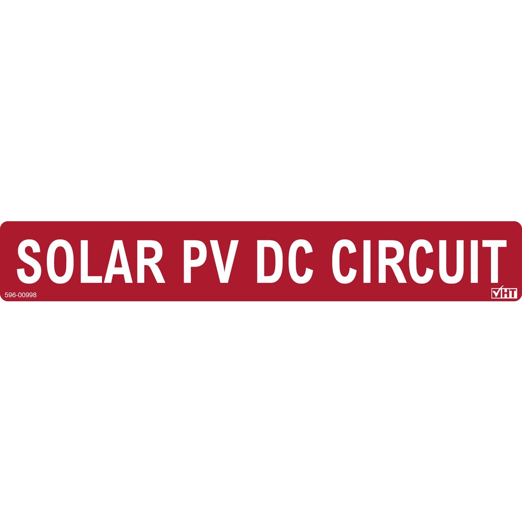 Solar PV Signs Vinyl Sticker Solar PV DC Circuit Size 6.5"W x 1inch ...