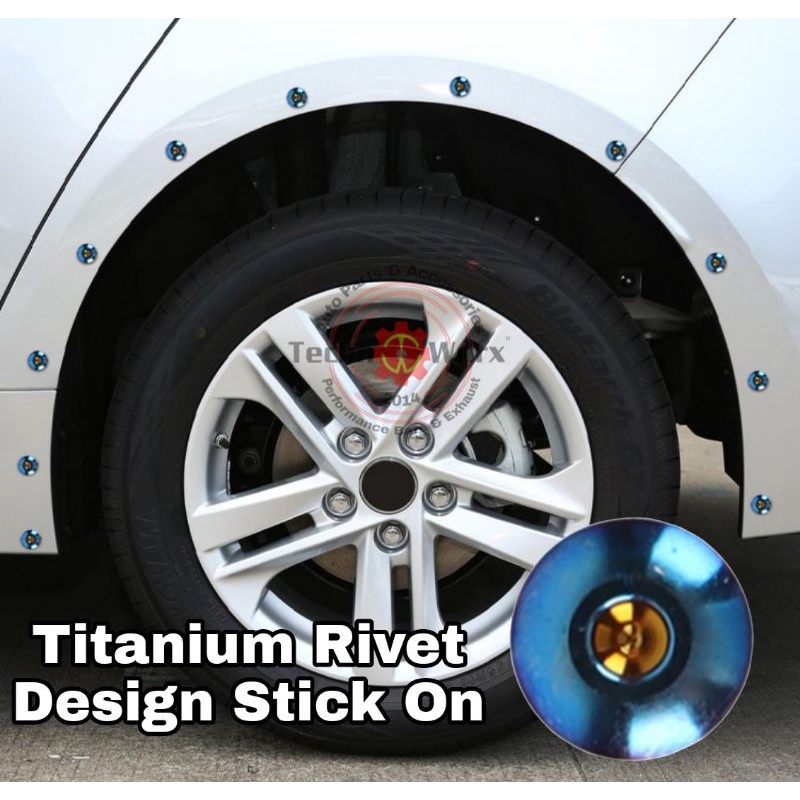 30pcs Titanium Burnt Rivet Design Sticker Fender Flare window Glass ...
