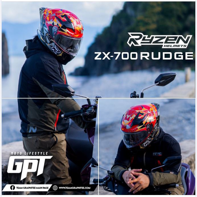 RYZEN HELMET ZX 700 RUDGE FULL FACE DUAL VISOR | Shopee Philippines