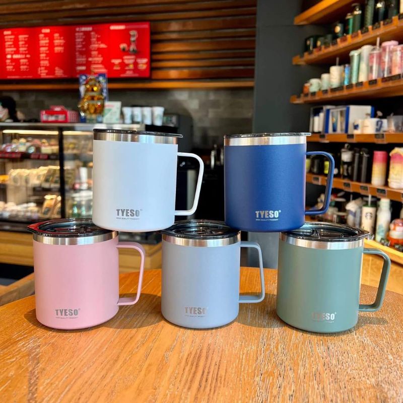 Tyeso Vacuum Insulated Mug with Lid 400mL 304 Stainless Steel Material | Shopee Philippines
