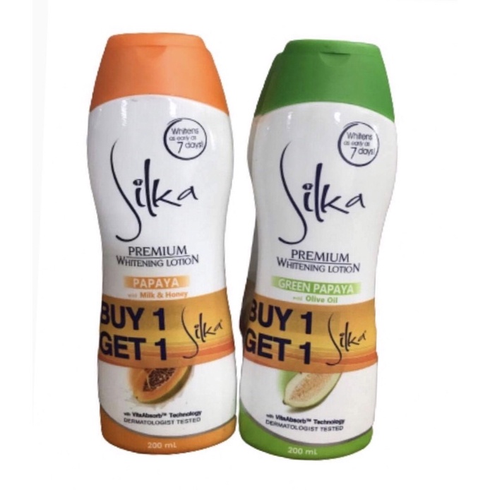 Silka Premium Whitening Lotion Green Papaya With Olive Oil 200Ml/Papaya ...