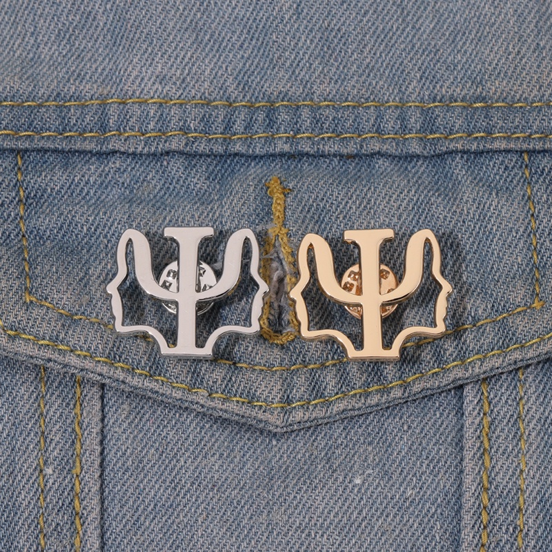 Creative Psychology Psi Symbol Pin Brooch Mental Health Metal Badge Man ...