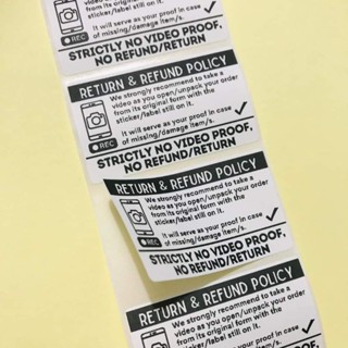 NO VIDEO NO RETURN NO REFUND STICKERS | Shopee Philippines