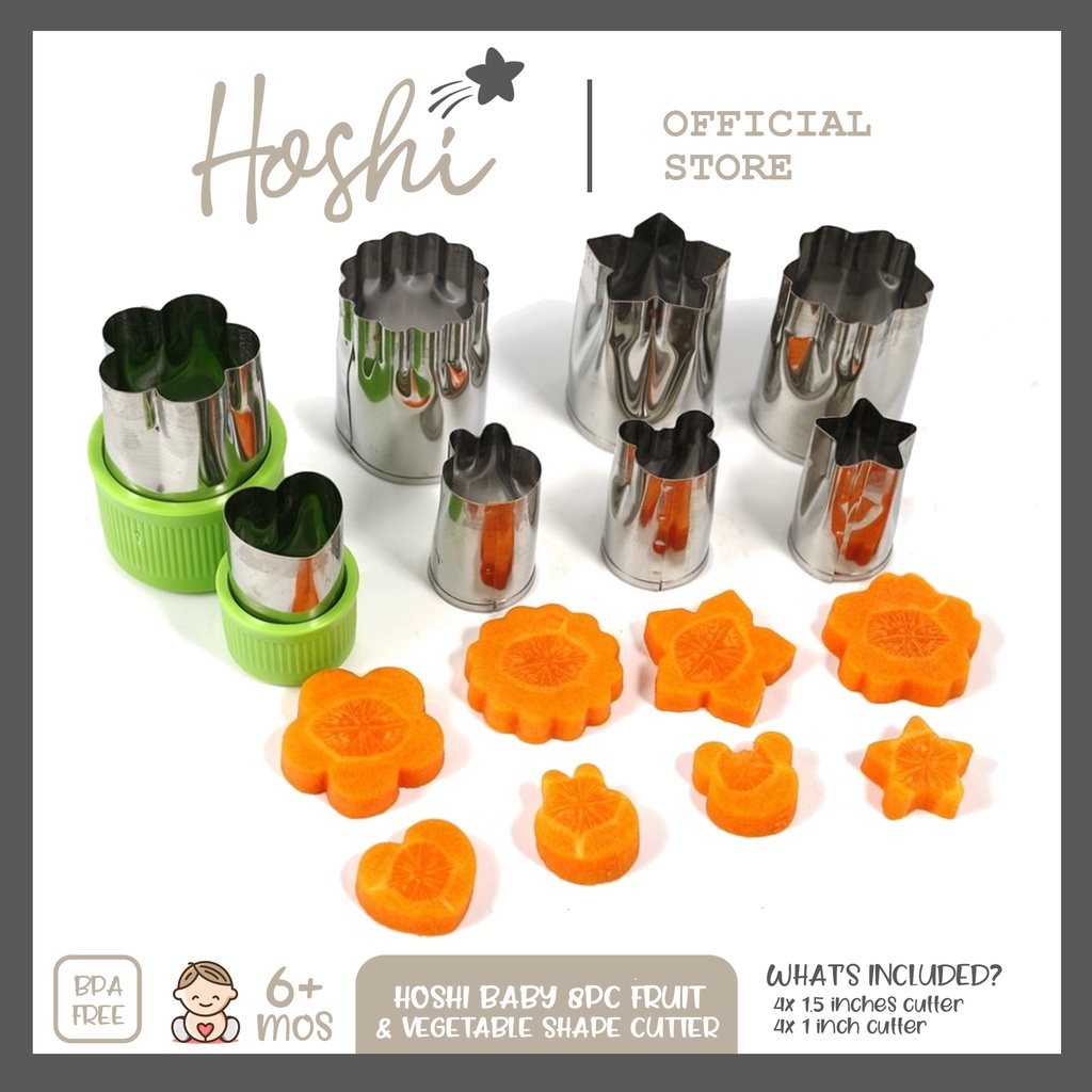 Hoshi Baby 8pc Fruit, Vegetable, Bread Cutter Shaper Molder for Bento ...