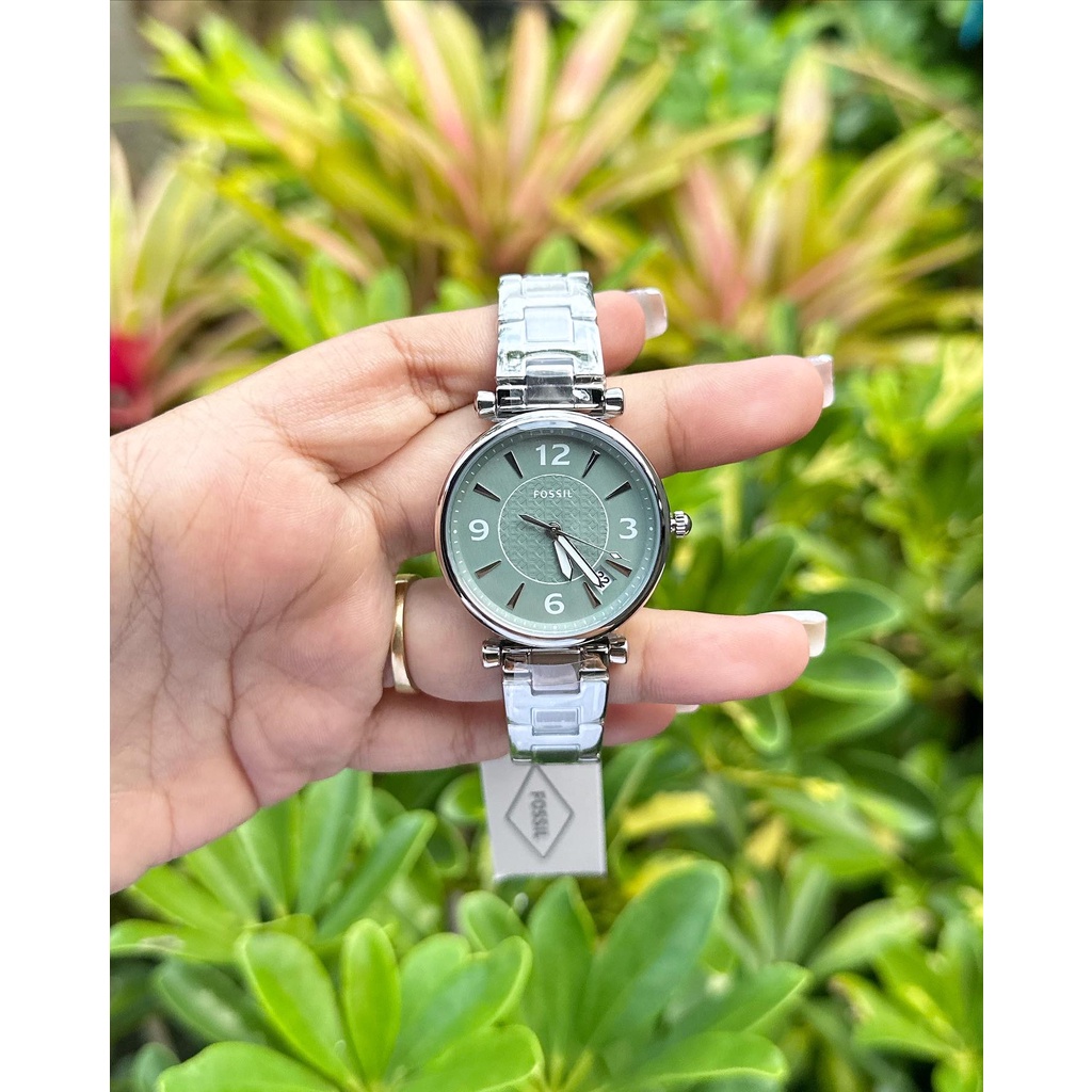 Fossil Womens Carlie Quartz Stainless Steel Watch Es5157 Shopee
