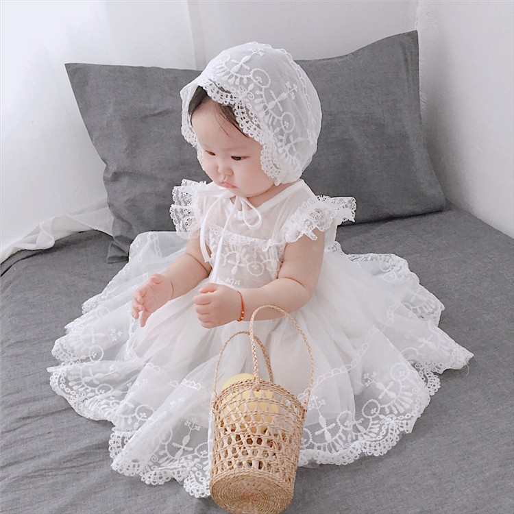 Newborn Baby Girls Dress Christening Baptism Gown Wedding Formal Dress ...