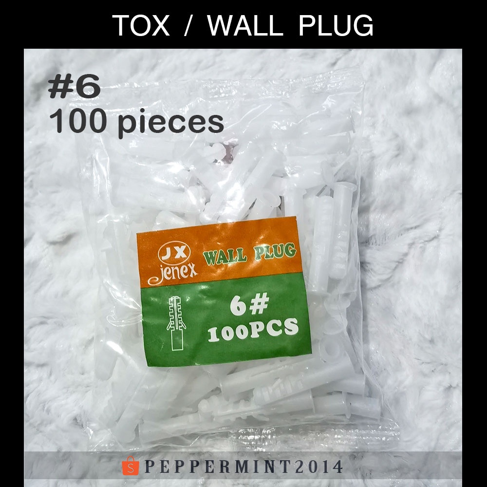 Wholesale #6 Tox Wall Plug 100pc without Screw White Plastic Drill ...