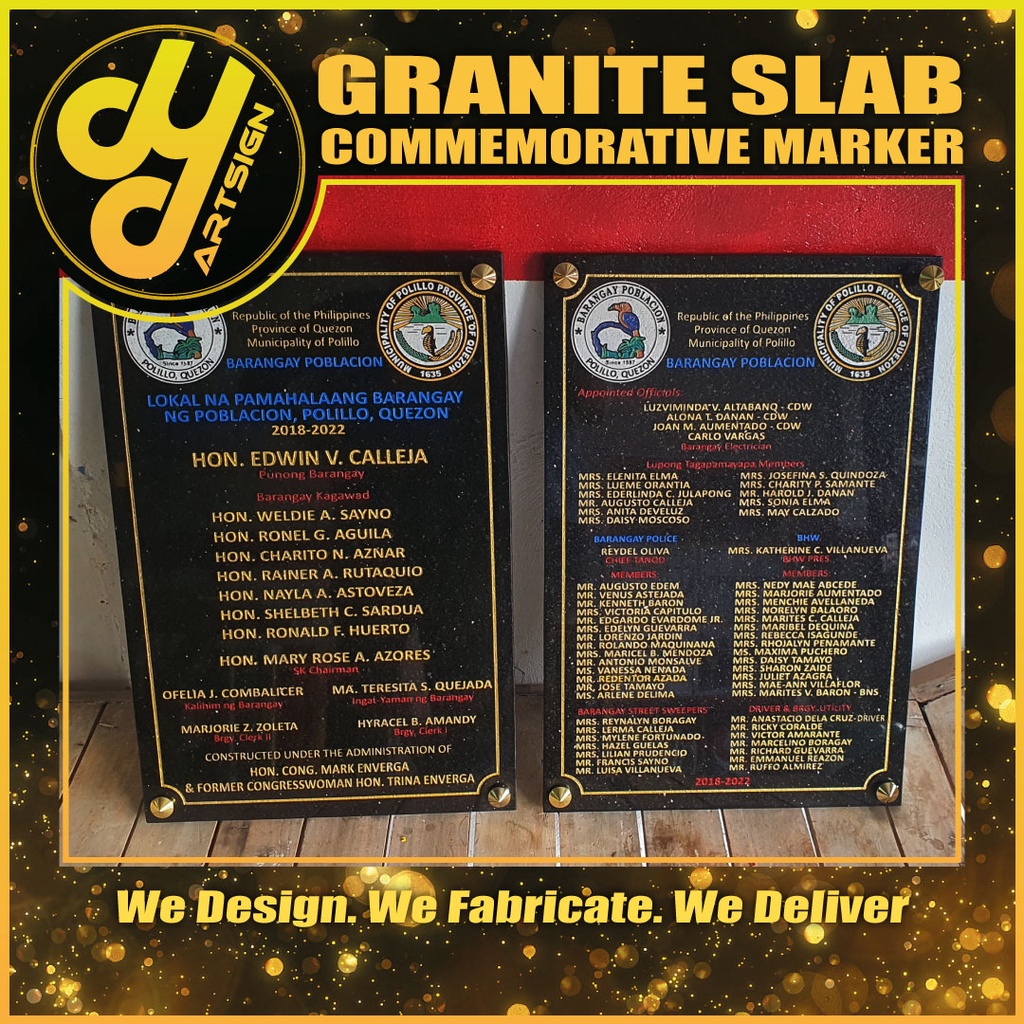 DYD ℠ •Granite Building Marker Official Marker Barangay Marker - 50cm x ...