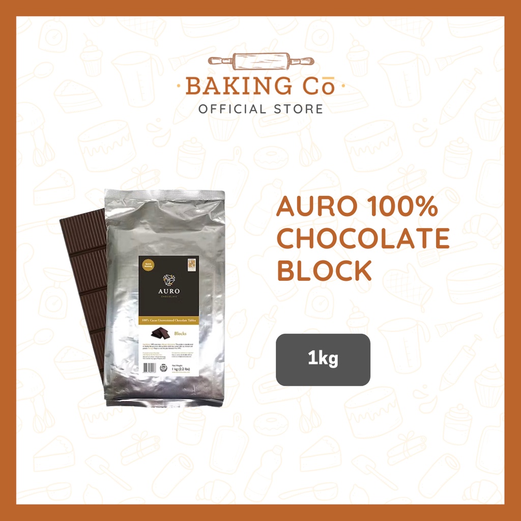 Auro Chocolate 100% Cacao Unsweetened Chocolate Tablea Block - 1kg ...