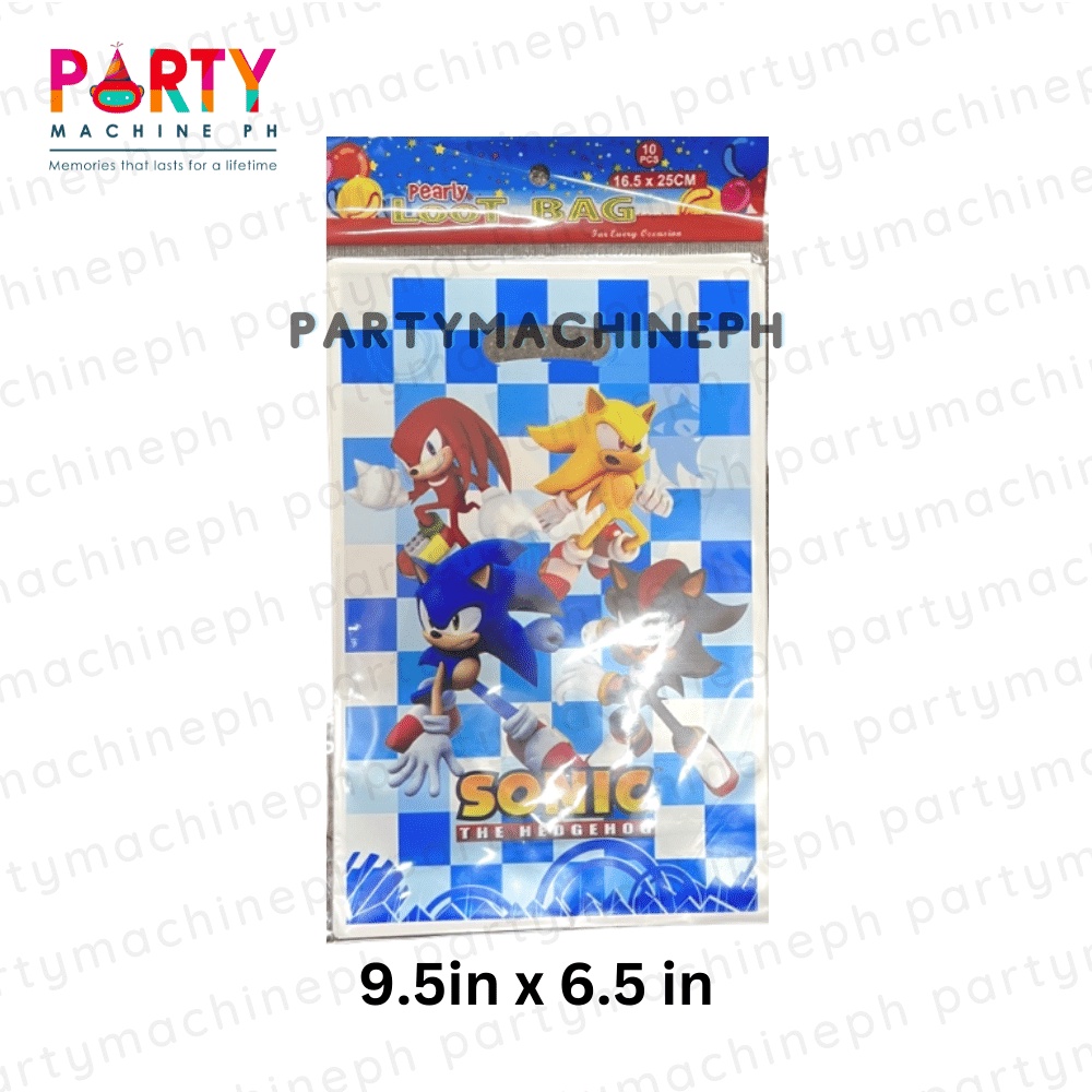 10pcs sonic the hedgehog pearly loot bags / sonic gift bags / sonic ...