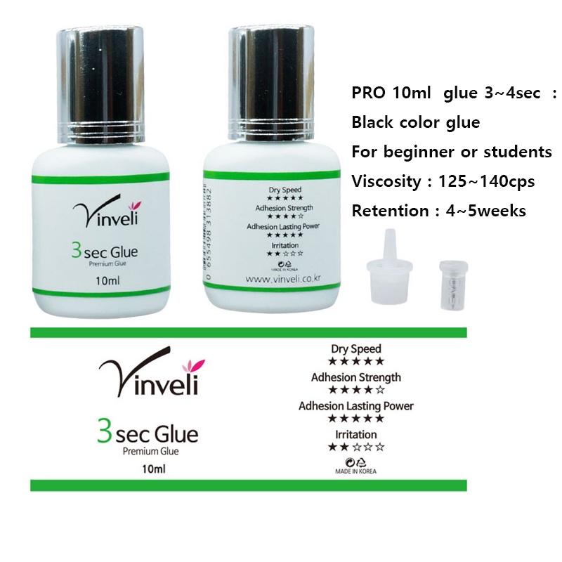 VINVELI KOREA Eyelash Extension Glue 10ml 3sec dry time for ...