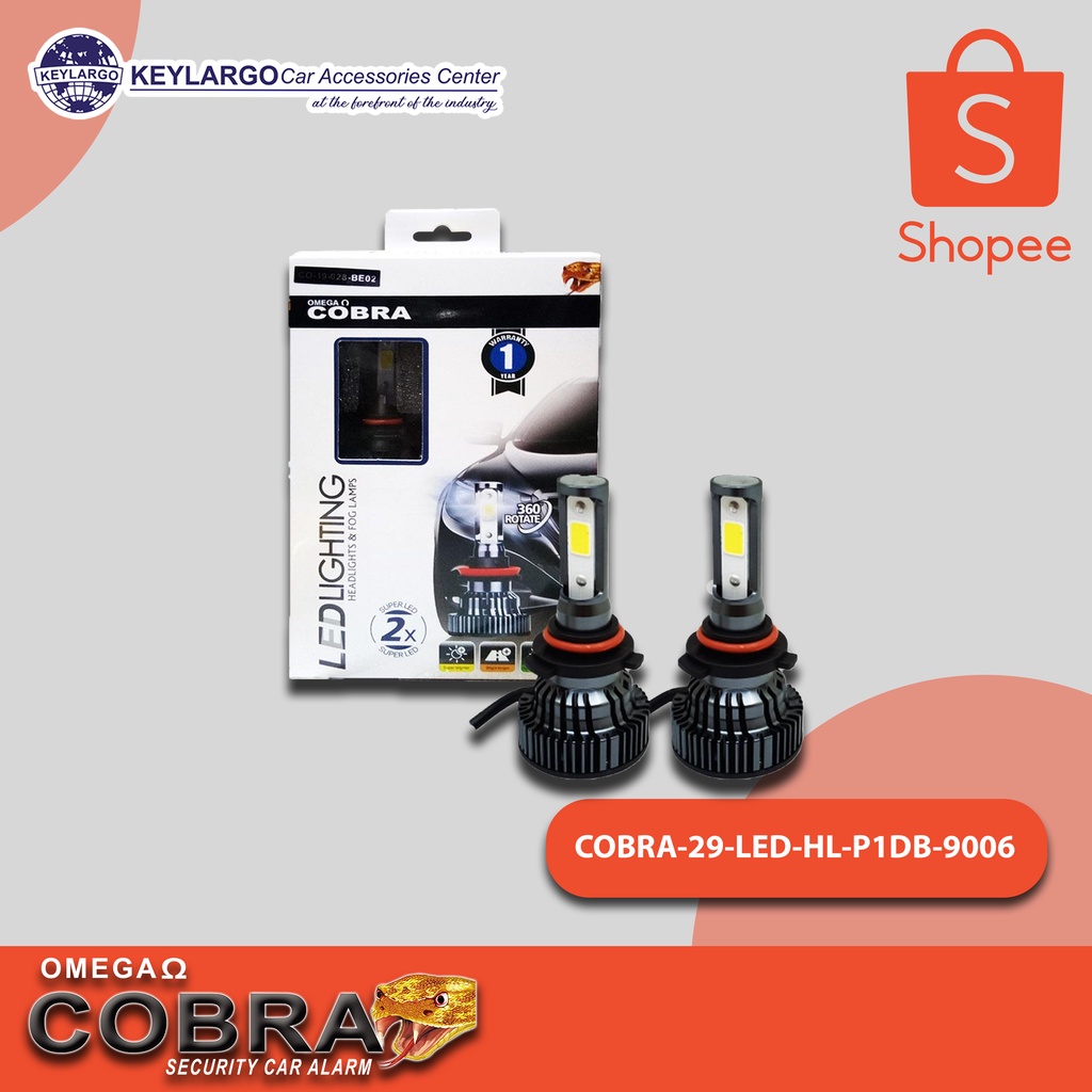 COBRA LED COB HEADLIGHT 4800 LUMEN, FAN TYPE, 2PCS (SET) 9006 6000K PLC ...