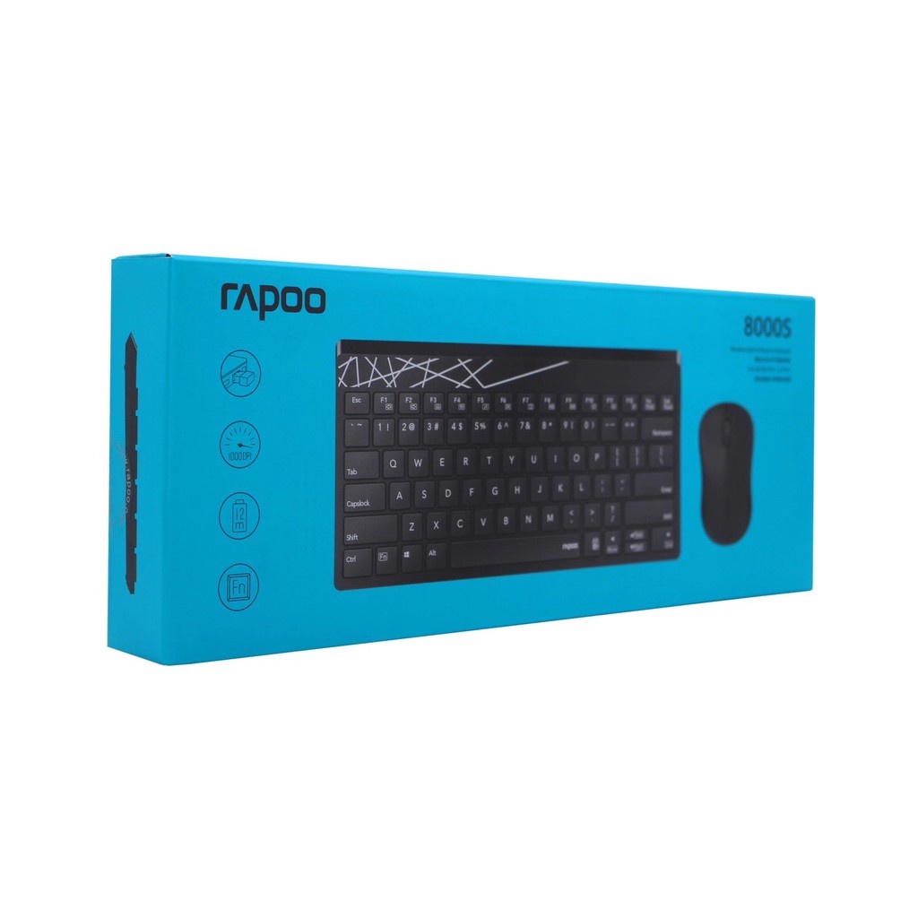 Rapoo 8000s 2.4G Wireless Membrane Keyboard and 1000 DPI Optical Mouse ...