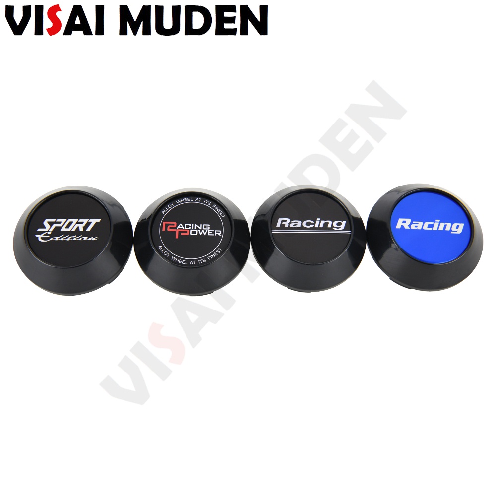 4PCS OD 68MM / ID 62MM Sport Rim Cap Racing Logo Sticker Wheel Cover ...