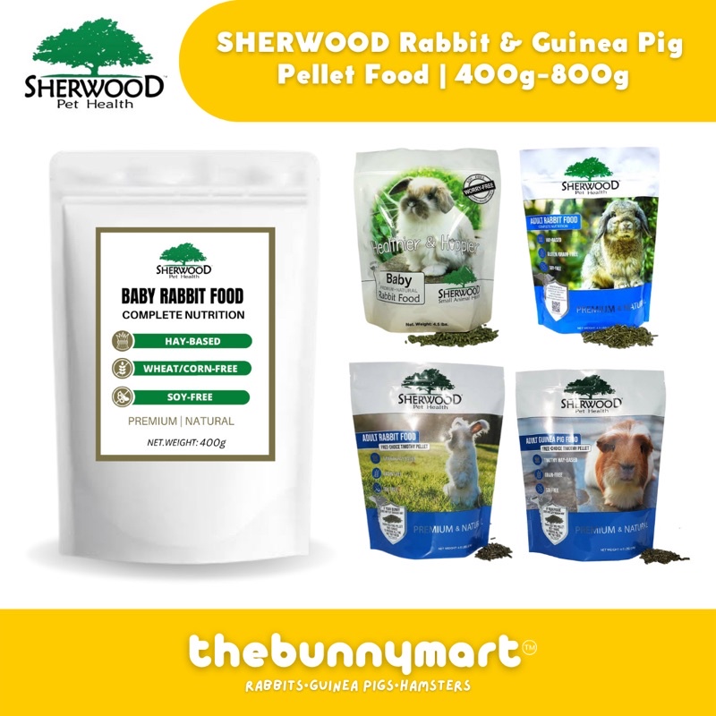 SHERWOOD | Baby & Adult Rabbit/Guinea Pig Food Pellet 400g-800g ...