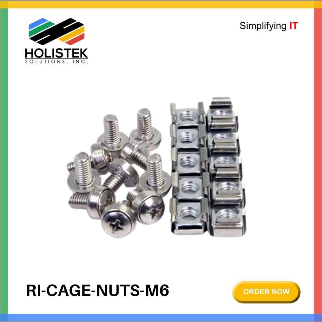Cagenuts M6 Rack Mounting Cagenuts and Screws for Server Racks ...