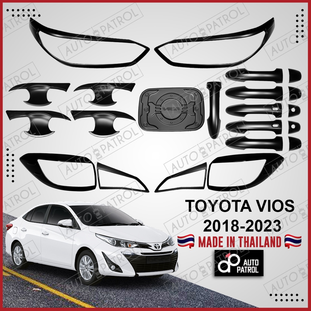 Toyota Vios 2018-2023 Combo Set Garnish Matte Black | Shopee Philippines