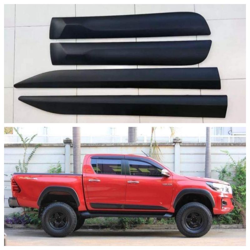 2016-2021 Hilux Revo/Conquest Body Cladding/Side Moulding Matt Black ...