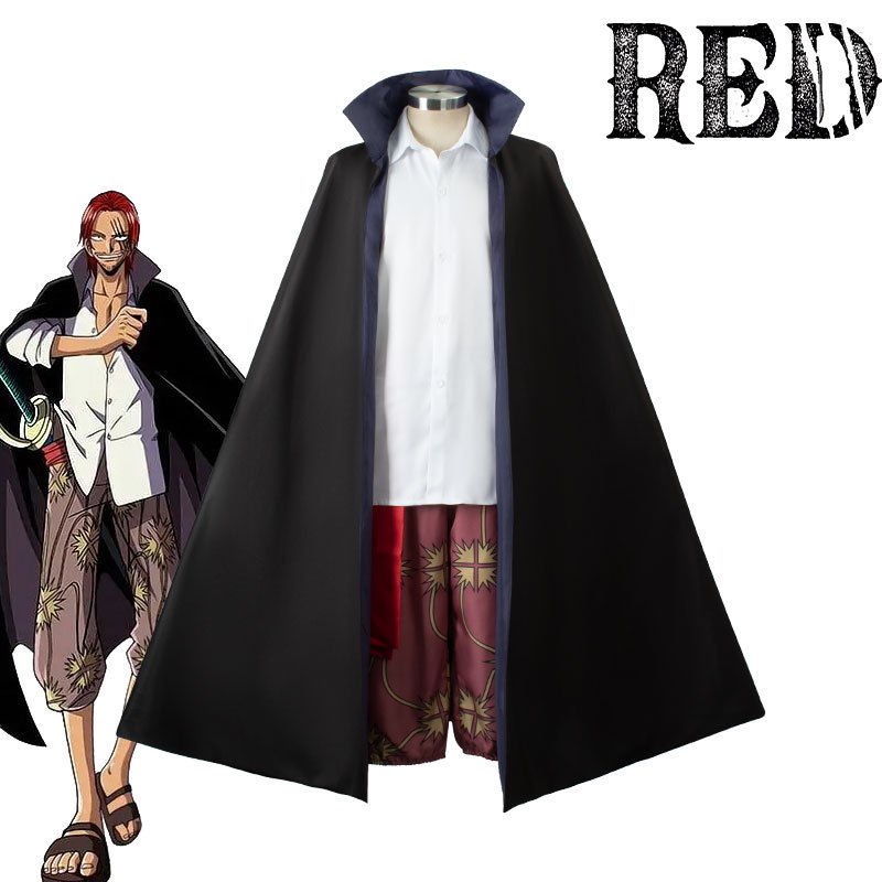 One Piece Shanks Cosplay Costume Set Cos Role Play Halloween Party Men ...