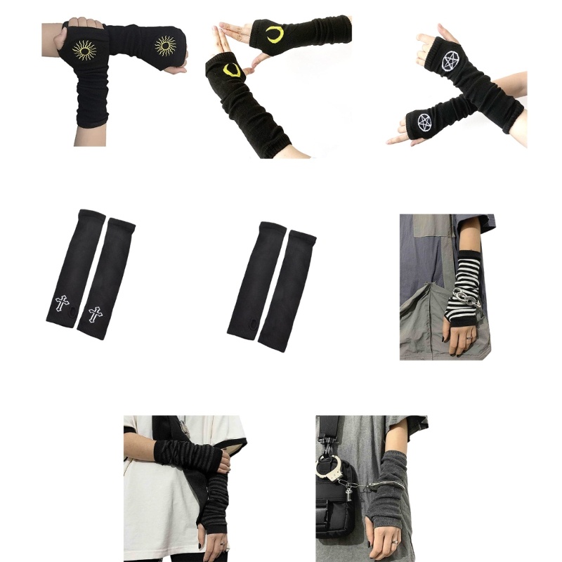blg Punk Arm Sleeves Long Arm Cover HipHop Arm Sleeves With Thumb Holes ...