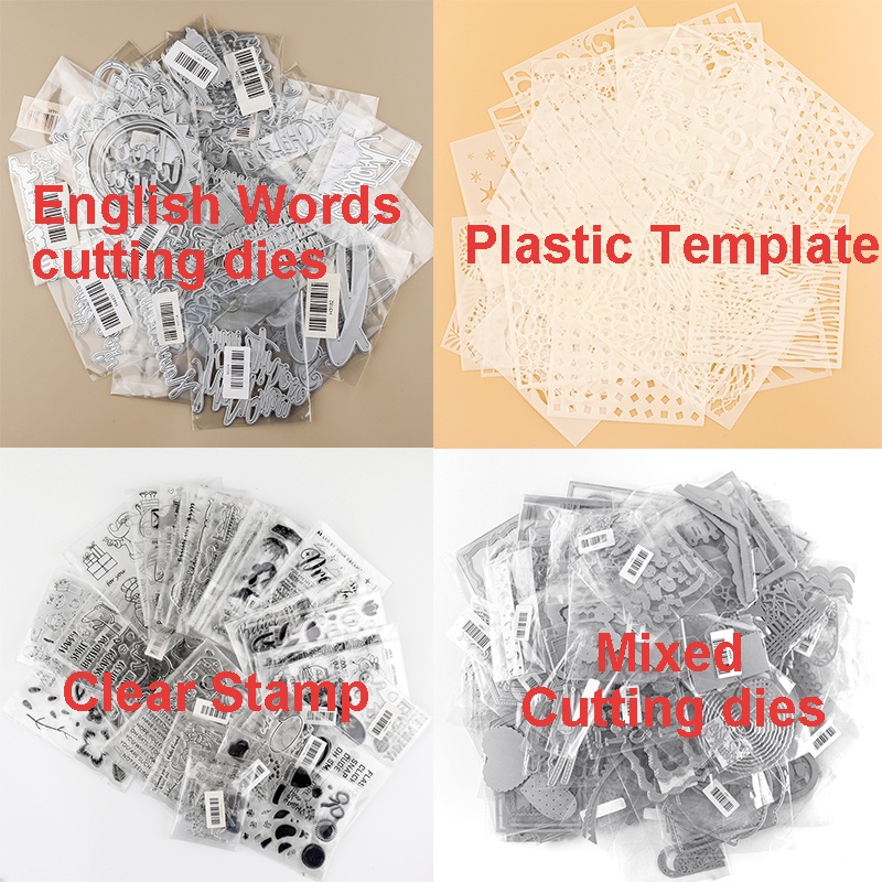 Random Cutting Die, English Words Cutting Dies,Clear Stamp,Plastic ...