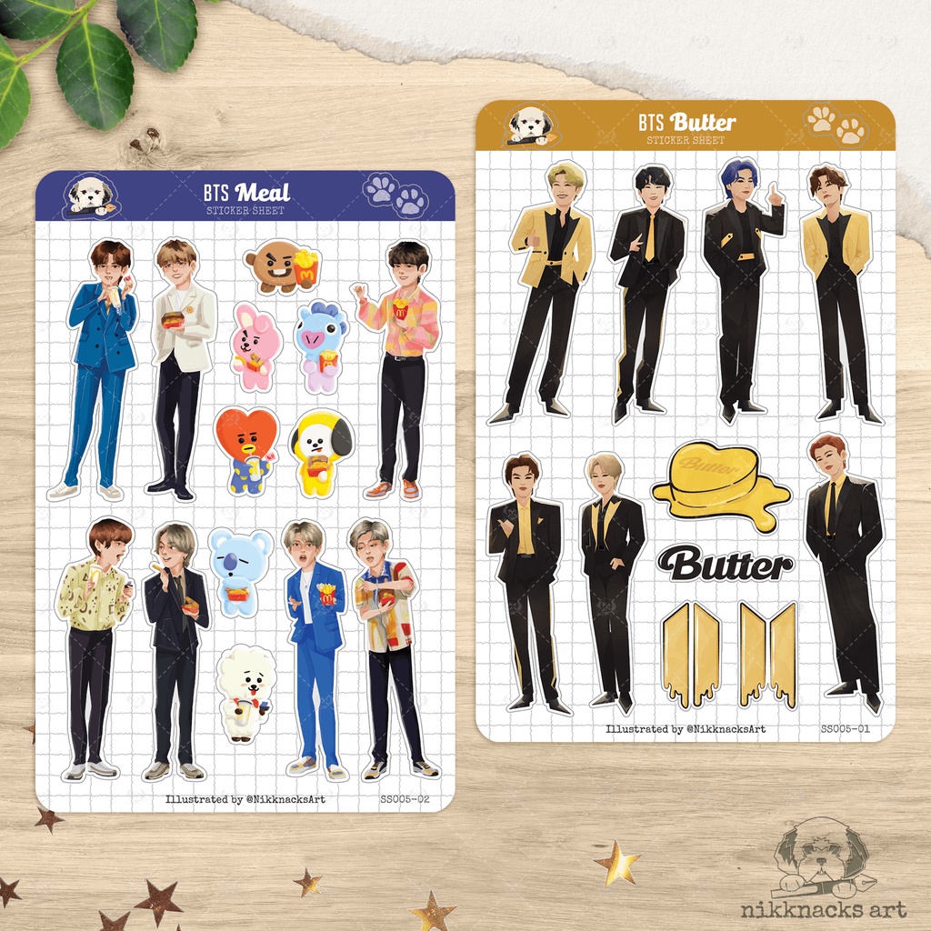 BTS Butter Sticker Sheet, BT21 Sticker Sheet | Bujo, Planner, Journal ...