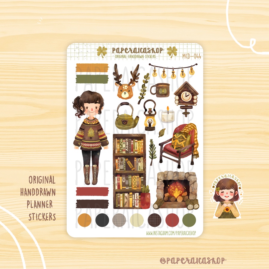 Cute Cabincore Stickers, Cabin Girl Stickers, Cozy Art, Camping ...