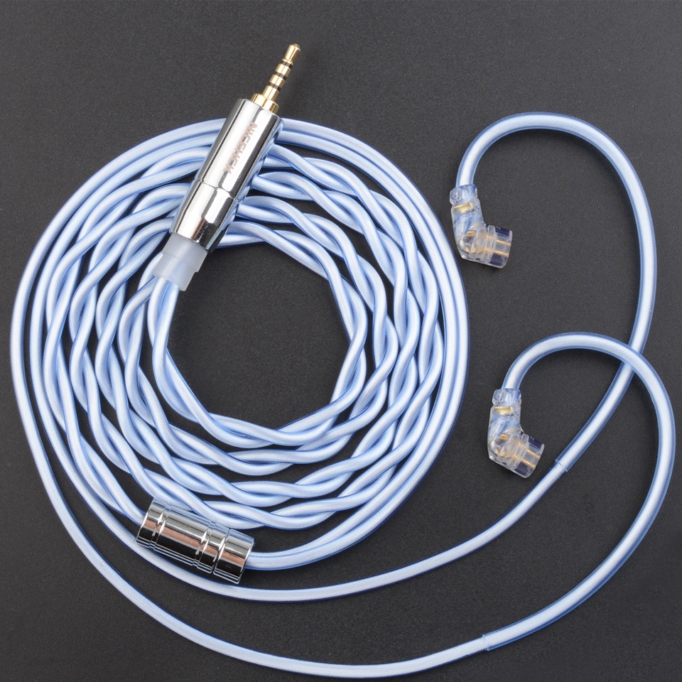 NiceHCK SkyFlag 7N Litz OCC and 6N Silver Plated OCC Mixed Earbud Cable 3.5/2.5/4.4mm MMCX/0.78 ...