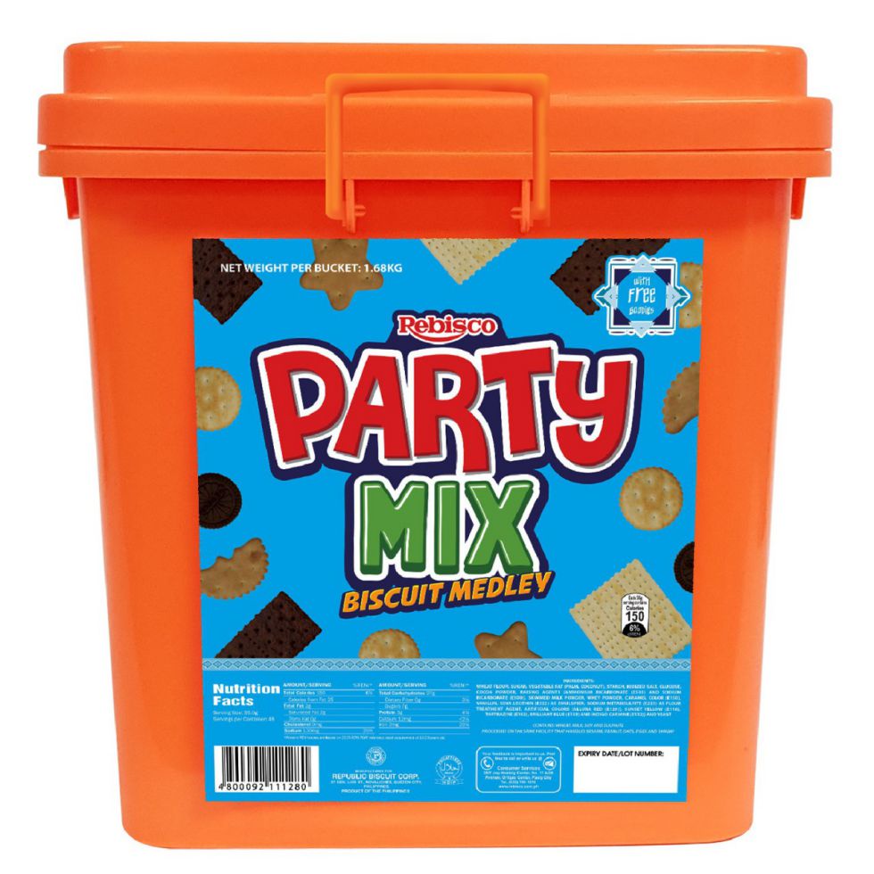 Rebisco Tins / Buckets Party Mix 1.68kg | Shopee Philippines