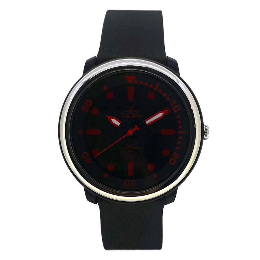 UniSilver TIME CURVEN GAUGER Men's Medium Analog Red/Black Rubber ...
