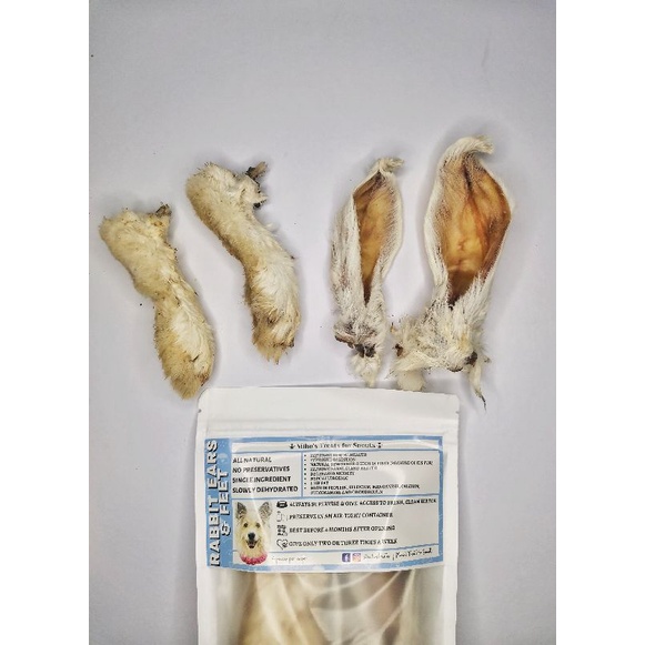 Rabbit Feet & Ears | All Natural Dehydrated Pet Treats | Shopee Philippines
