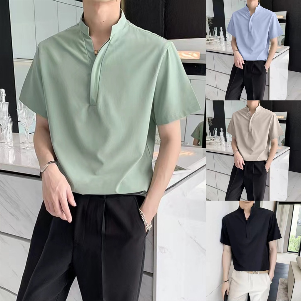 Huilishi Korean Style Fashion Casual High Quality Mens Short Sleeved