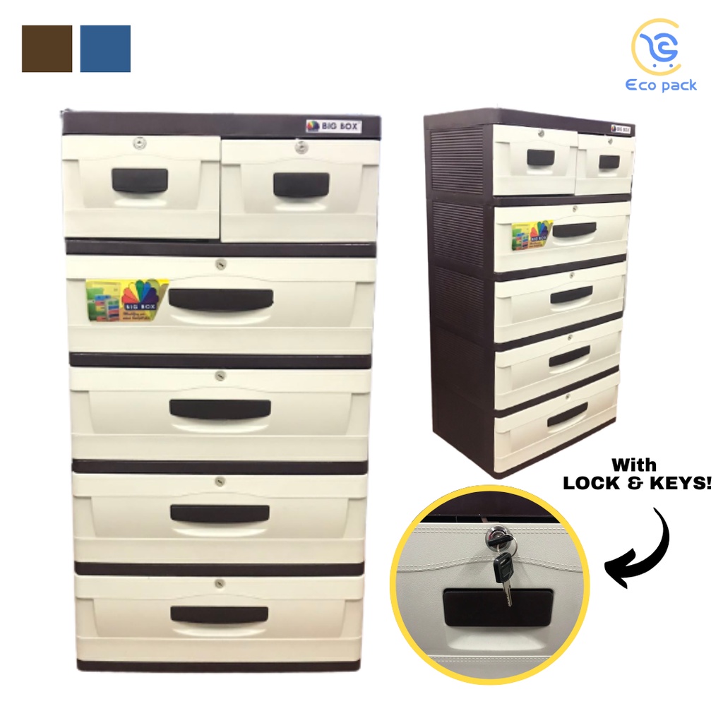 5/6 BigBox Layer Drawer Cabinet with Lock and Keys Durabox Clothes ...