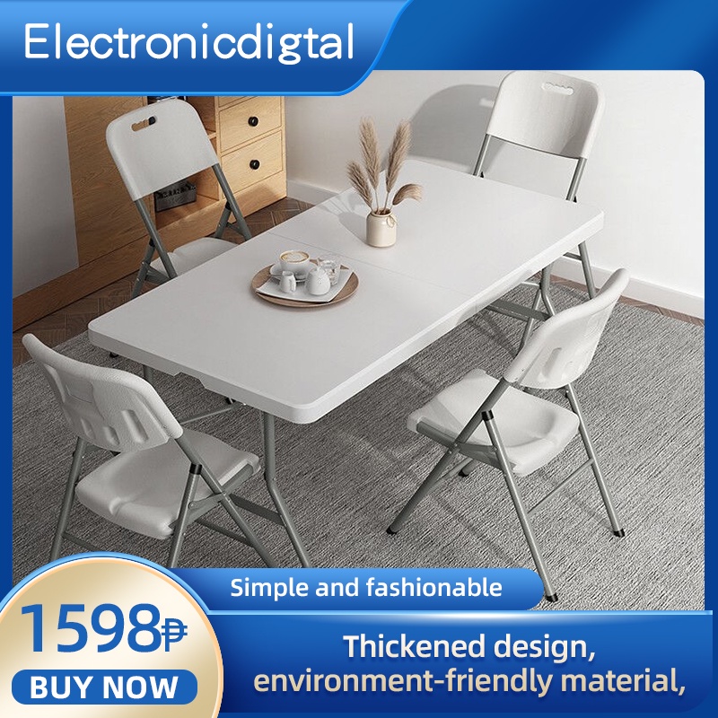 Portable folding table 6ft (180cm) outdoor picnic table movable table ...