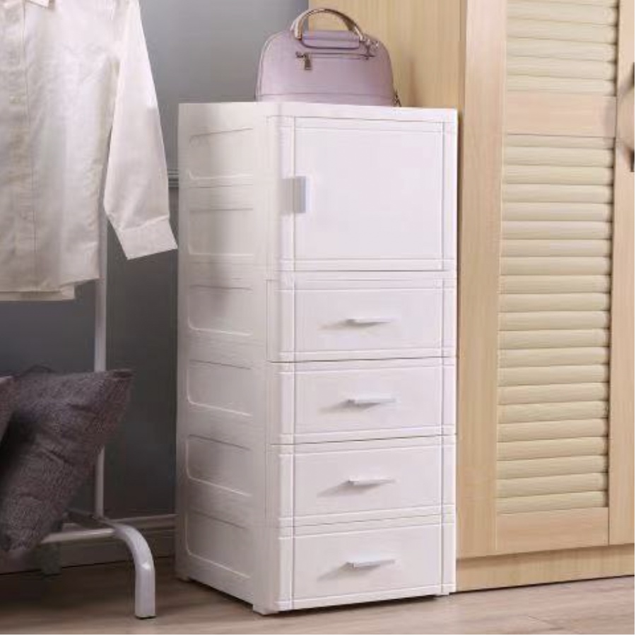 25/35cm gap open door drawer storage cabinet bedside table plastic ...