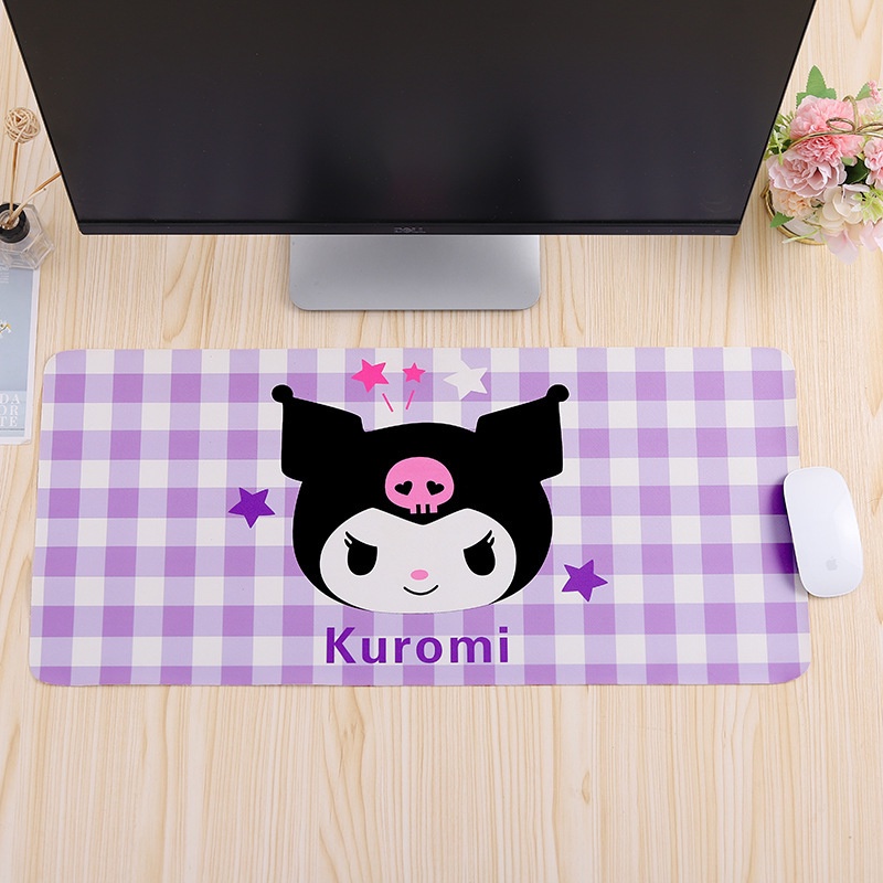 MOMO39 Cartoon Lattice Series PU Long Student Desk Mat Placemat Photo ...