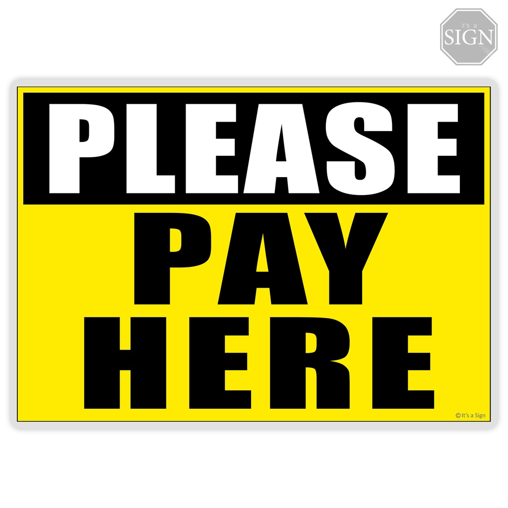 Pay Here Sign - Laminated Signage - A4 Size | Shopee Philippines