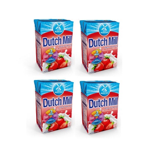 Dutch Mill Yoghurt Drink Strawberry Juice 4 Pieces 90mL | Shopee ...