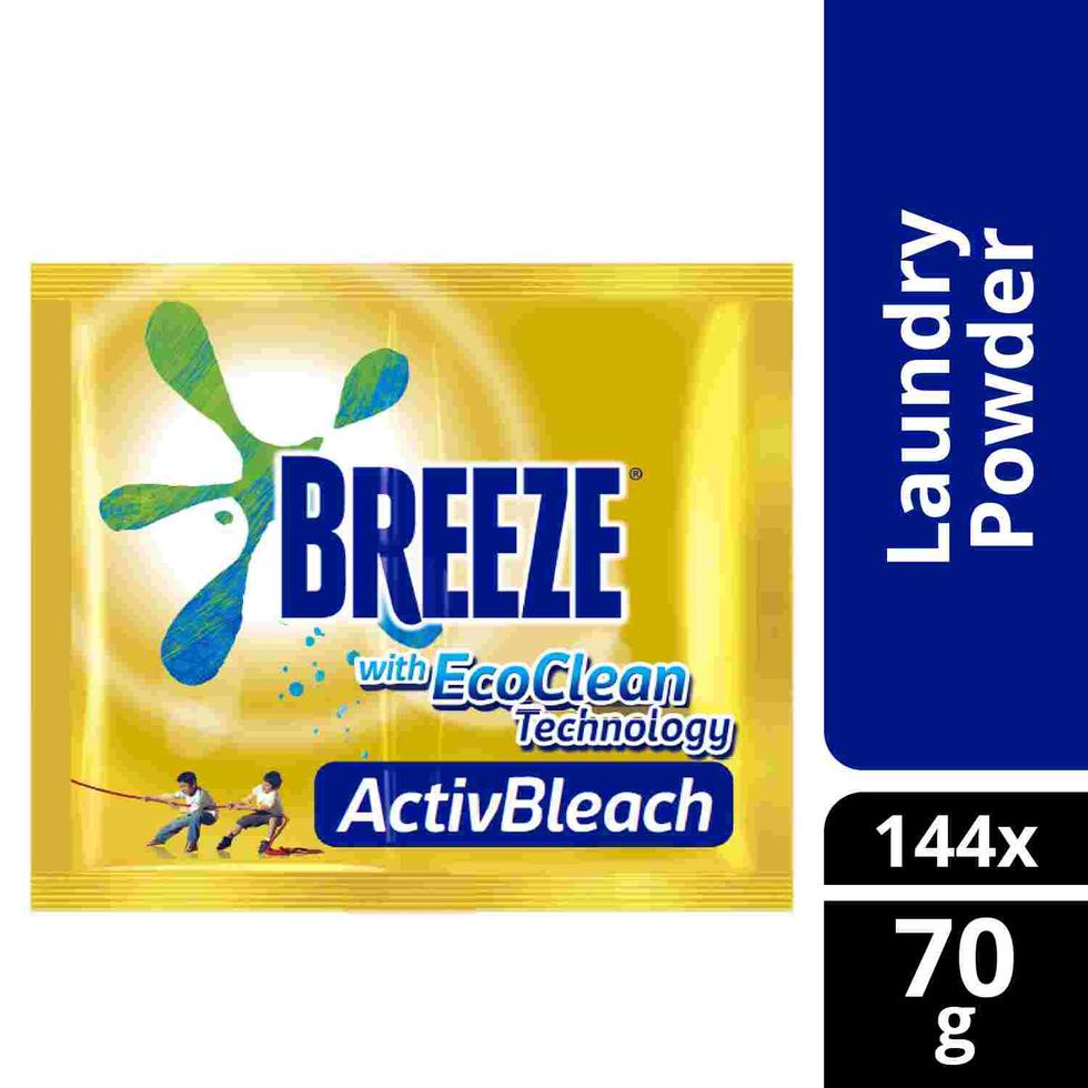 Breeze Laundry Powder Detergent Activbleach Ecoclean Technology 70g 6s ...